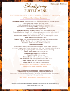 Thanksgiving Buffet Menu - Bon Appetit
