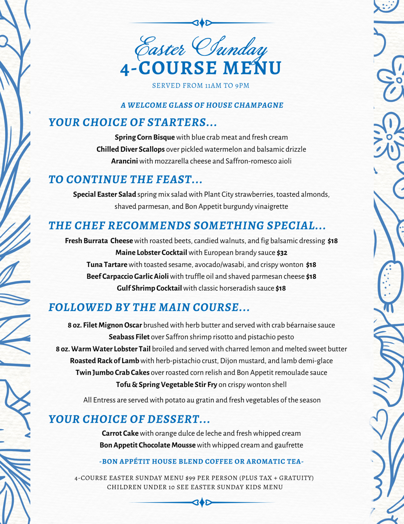 Easter Sunday 4-Course Menu - Bon Appetit