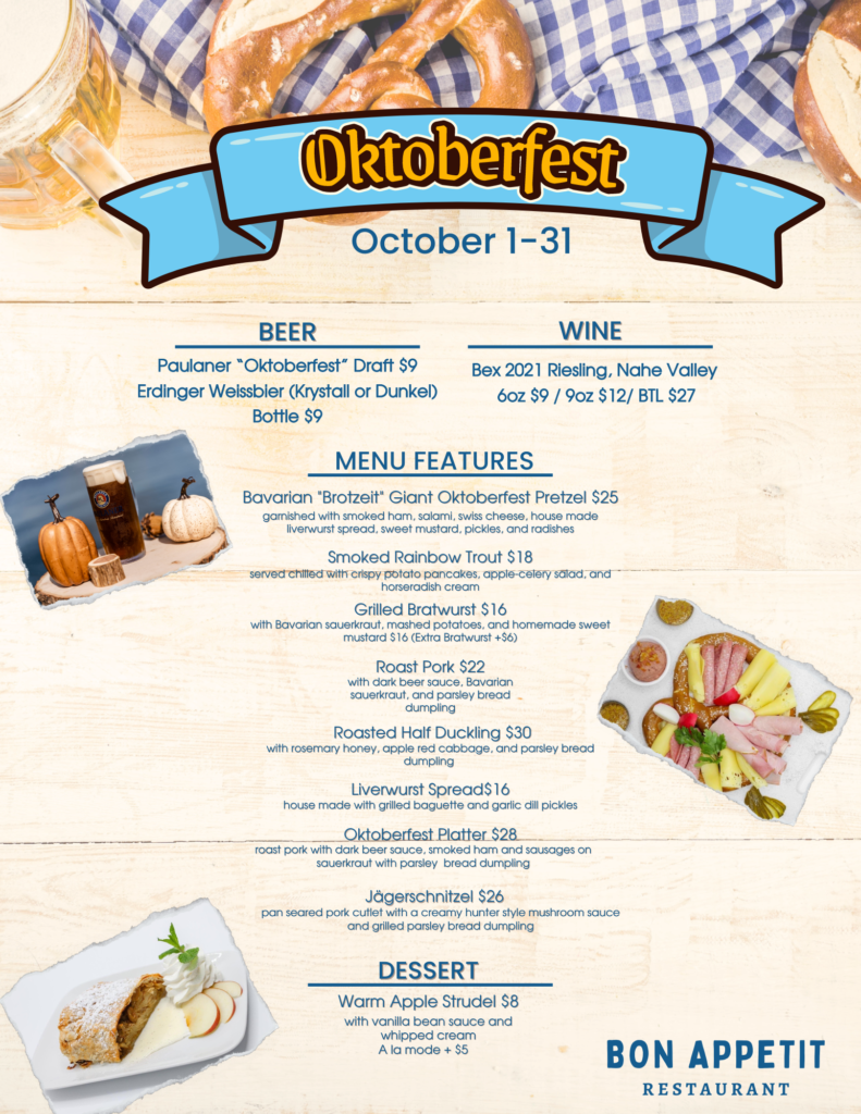 Oktoberfest Menu - Bon Appetit